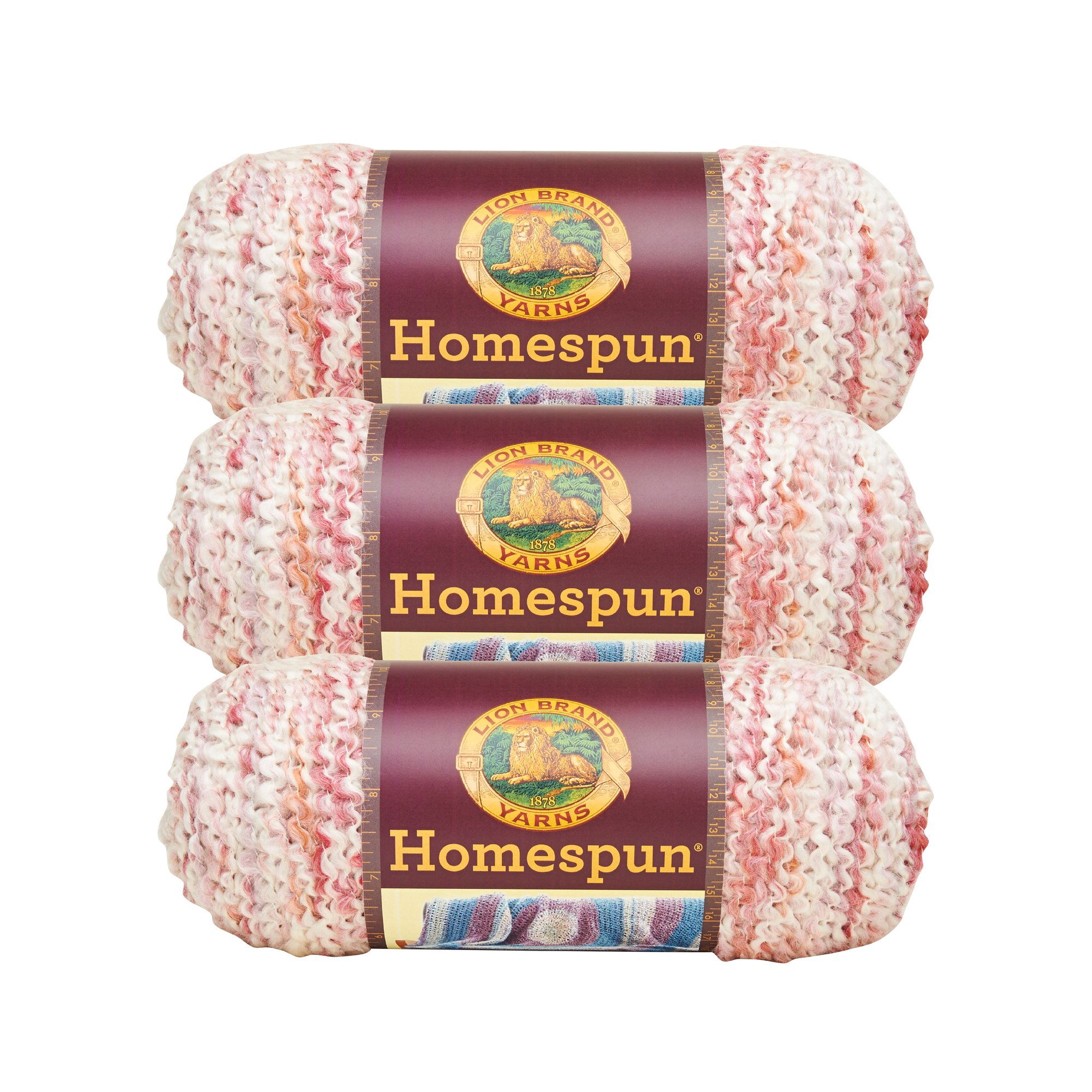(3 Pack) Lion Brand Yarn 790-405F Homespun Yarn, Parfait3