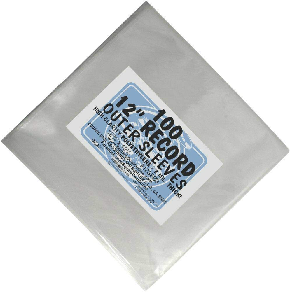 (500) 12" Record Outer Sleeves - INDUSTRY STANDARD 3mil Thick Polyethylene - 12 3/4" x 12 1/2"
