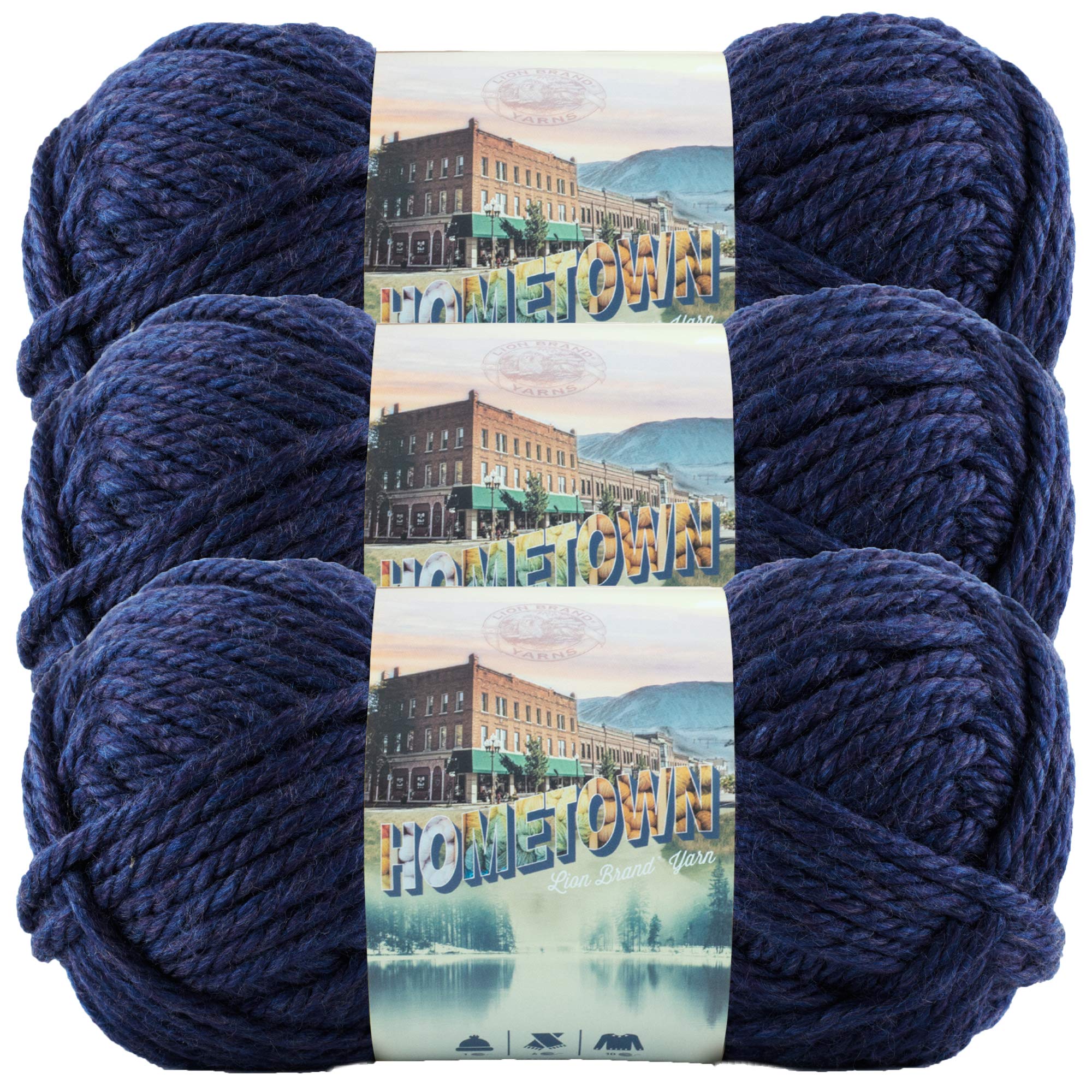 (3-Pack) Lion Brand Hometown Yarn San Diego Navy 135-111