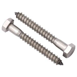 (6 PCS) 5/16 x 5" Stainless Steel Hex Lag Screws Bolts, 304 Stainless Steel Hexagon Head Lag Wood Screws, Partial Thread, by RoyceMart