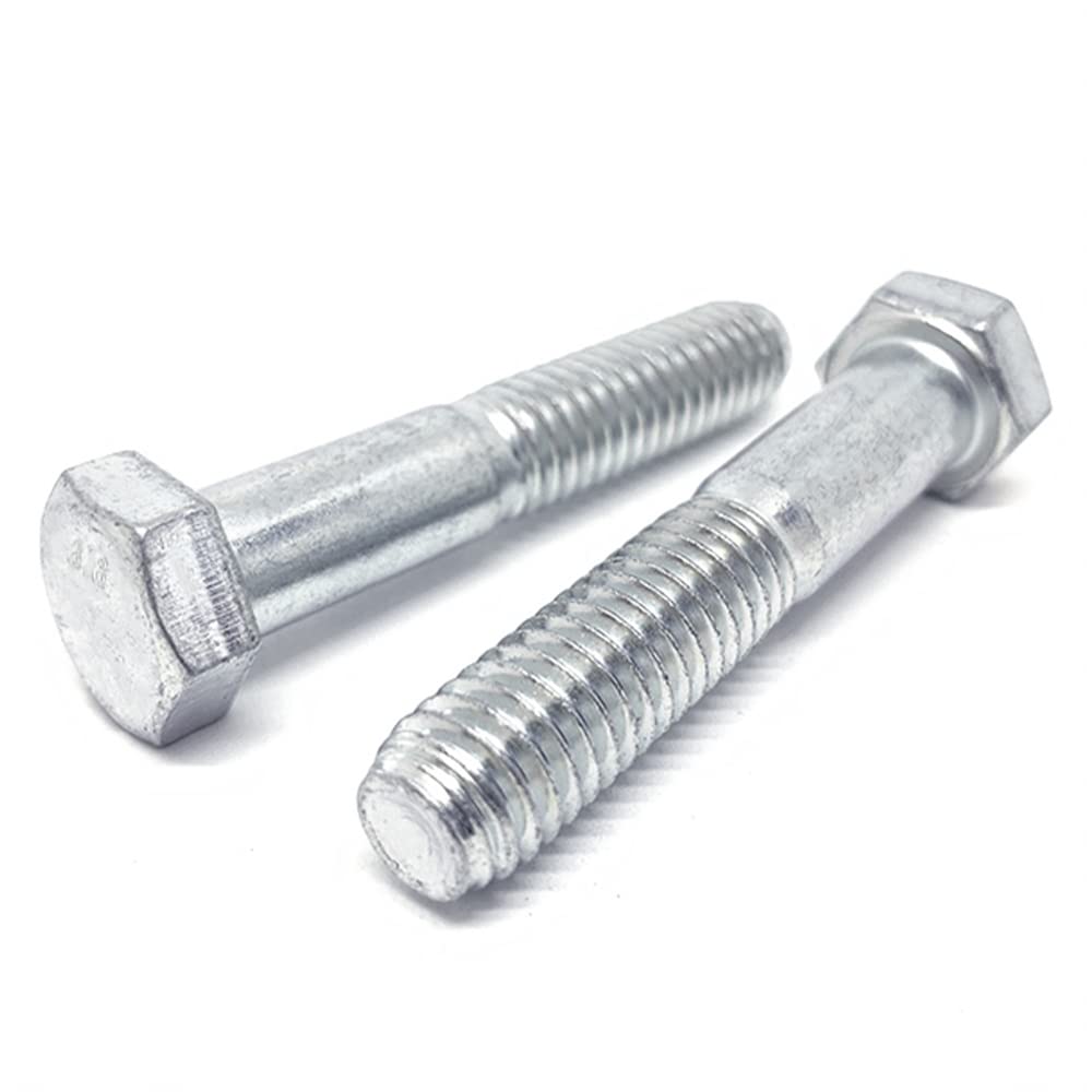 (6 Pieces) M8-1.25x55 MM Class 8.8 Hex Cap Screws Bolts Metric Grade UNC Coarse Partial Threads Zinc Clear