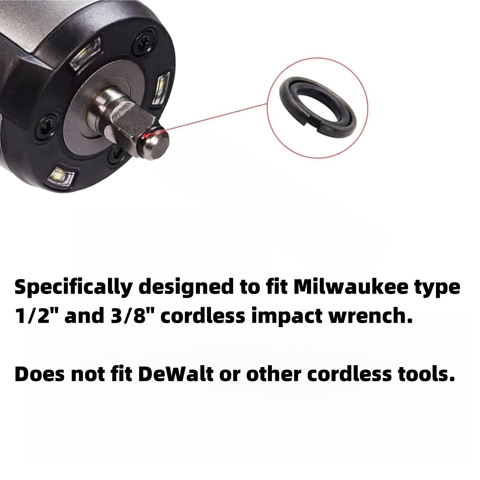 (6+6 Sets) 1/2” Impact Retaining Ring Friction Ring & 3/8” Impact Retaining Ring Friction Ring Anvil Clip with O-Ring for Milwaukee Electric Pneumatic Type Impact Wrench