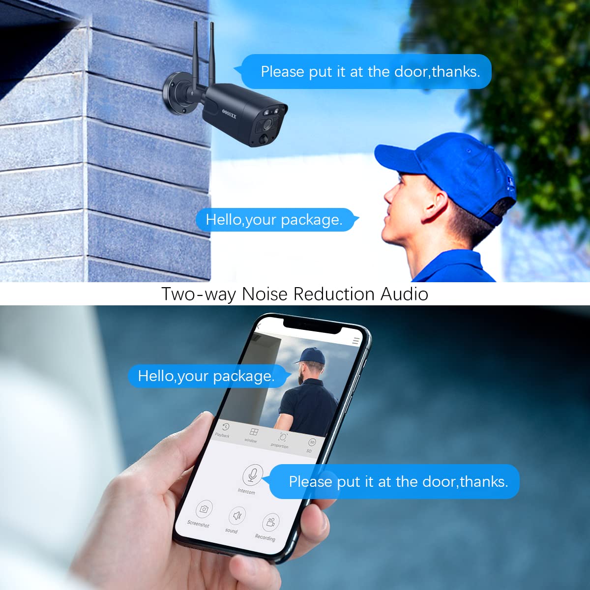 (5.0MP & PIR Detection) 2-Way Audio Dual Antennas Outdoor Security Camera System Wireless WiFi Home Security System 3K 5.0MP Video Surveillance (4-Cam 5.5MP 1TB)