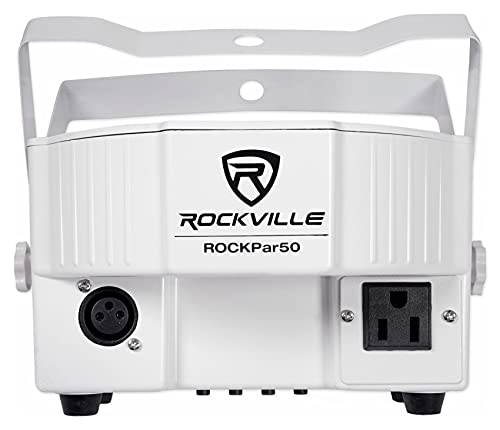 (8) Rockville RockPAR50 LED RGB Compact Par Can DJ/Club/Stage DMX Wash Light - White