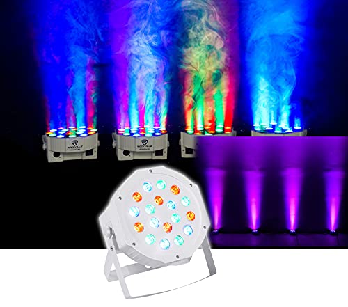 (8) Rockville RockPAR50 LED RGB Compact Par Can DJ/Club/Stage DMX Wash Light - White