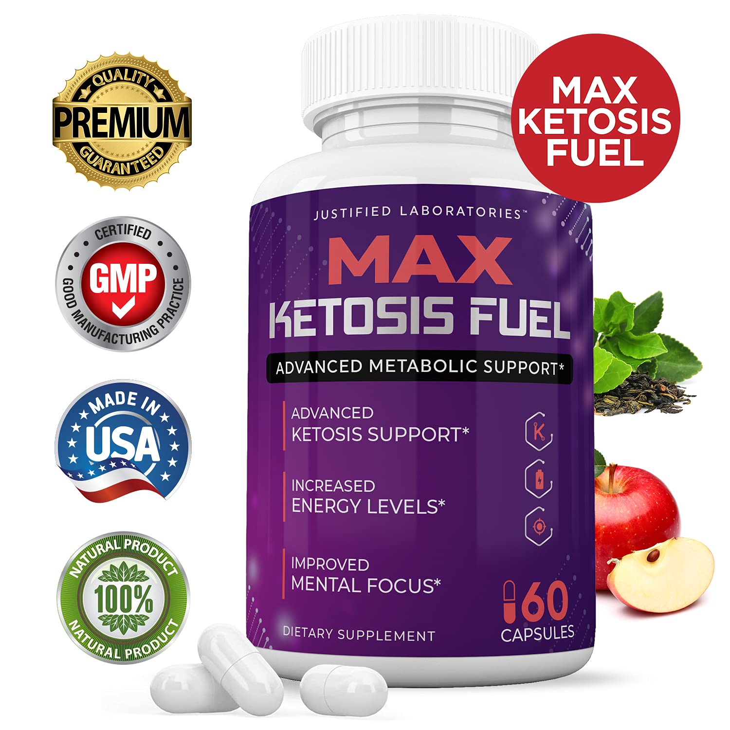 (5 Pack) Max Ketosis Fuel Pills Includes Apple Cider Vinegar goBHB Exogenous Ketones Advanced Ketogenic Supplement Ketosis Support for Men Women 300 Capsules