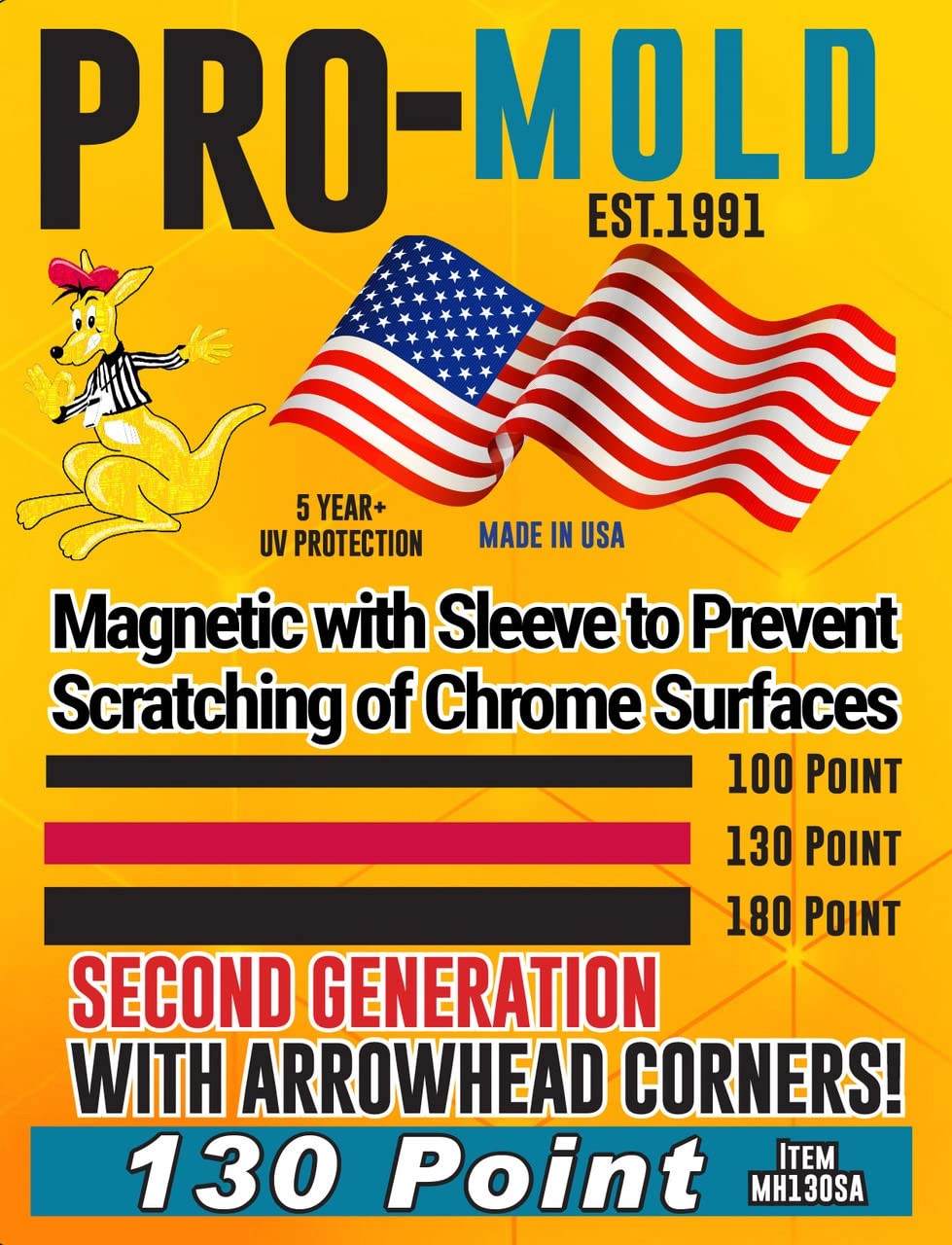 (5-Count) 2nd Gen Pro-Mold USA 130pt. with Penny Sleeve Magnetic ONE Touch Card Holders, Holds Sleeved Card MH130S (Microfiber Cloth Included) (PM-MH130SA-5CT-CLOTH)