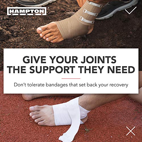 (6 Pack) Elastic Bandage Wrap | Latex-Free Elastic Wraps for Medical & Sports Sprains, Injuries, Wrap Calf, Ankle Wrap & Foot Compression | Cotton Compression Bandage + 6 Extra Clips