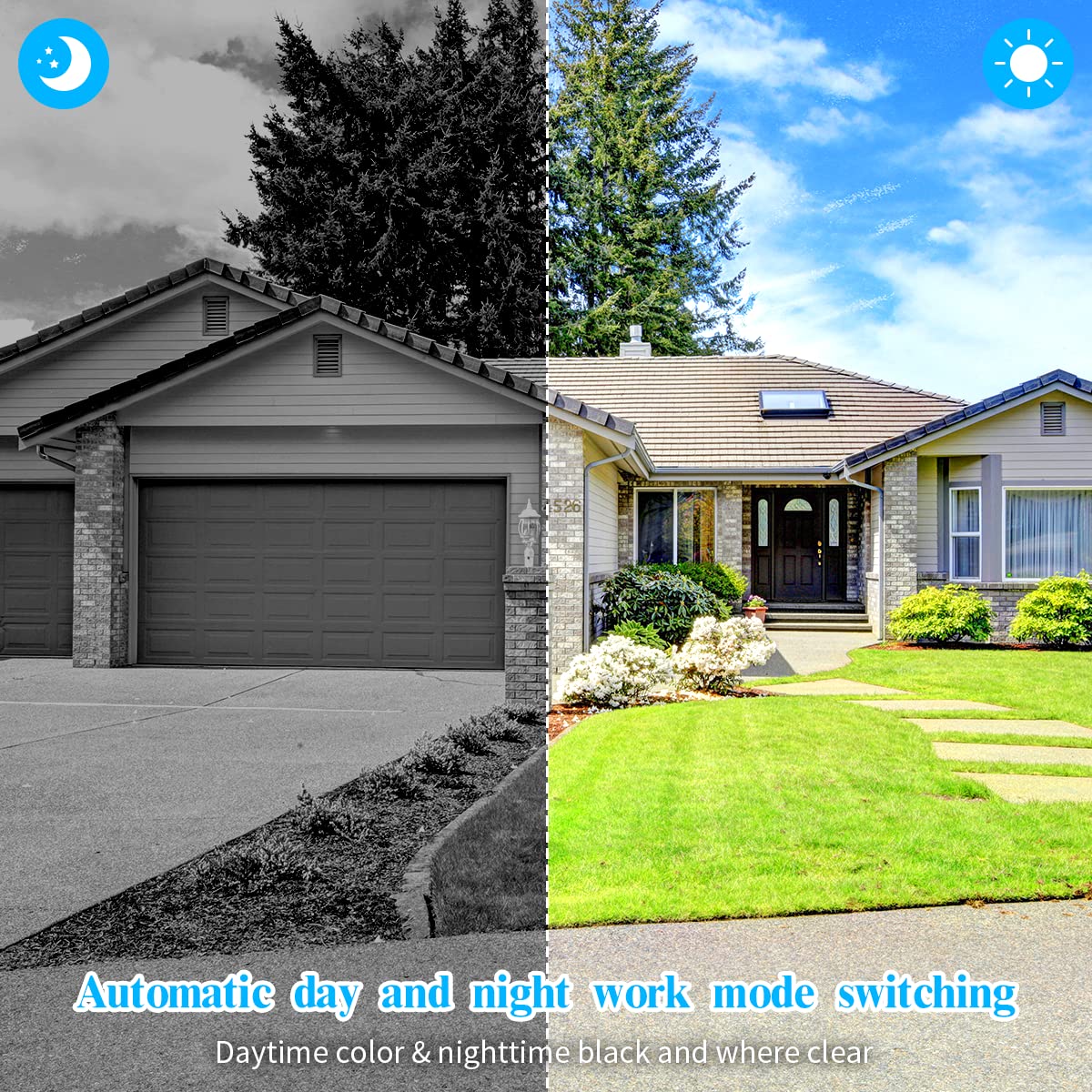(5.0MP & PIR Detection) 2-Way Audio Dual Antennas Outdoor Security Camera System Wireless WiFi Home Security System 3K 5.0MP Video Surveillance (4-Cam 5.5MP 1TB)