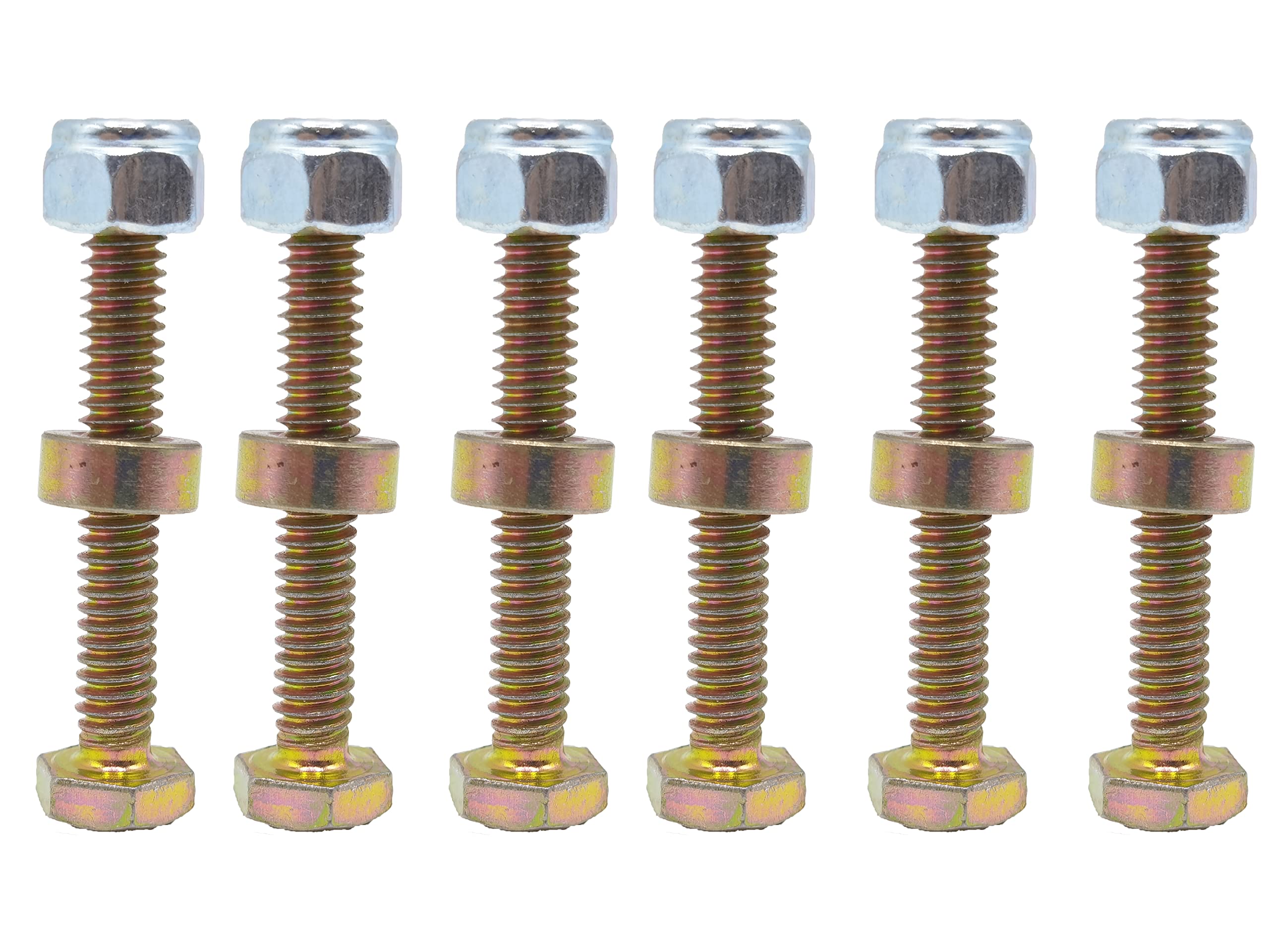 (Pack of 6) 1501216ma Auger Shear Pin Bolt & Nuts fits for AYP Craftsman Murray Snow Throwers 722130 703057 9524MA (1/4" X1-3/4)