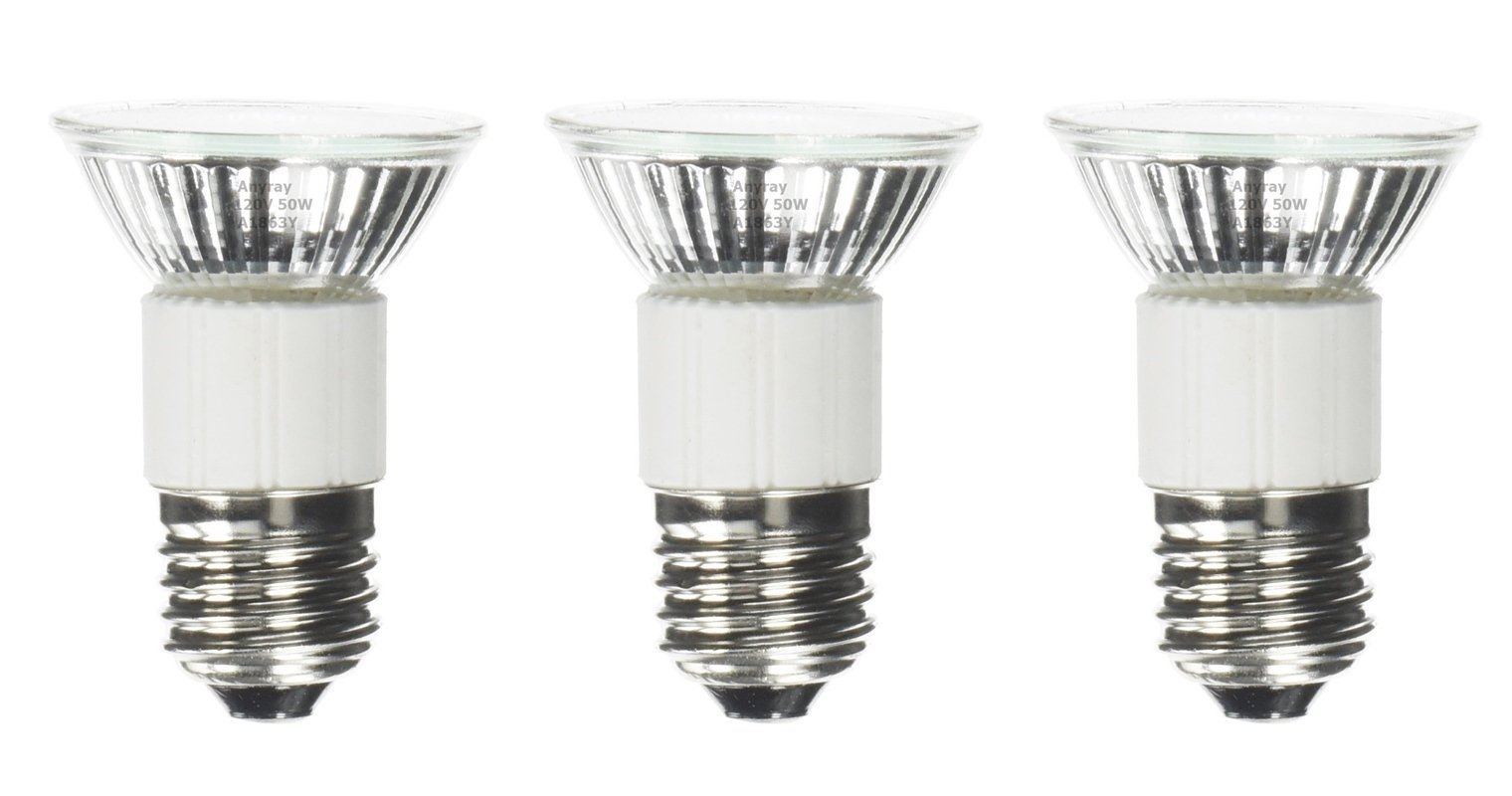 (3-Bulbs) 120V 50W HALOGEN BULB REPLACEMENT for GE WB08X10028