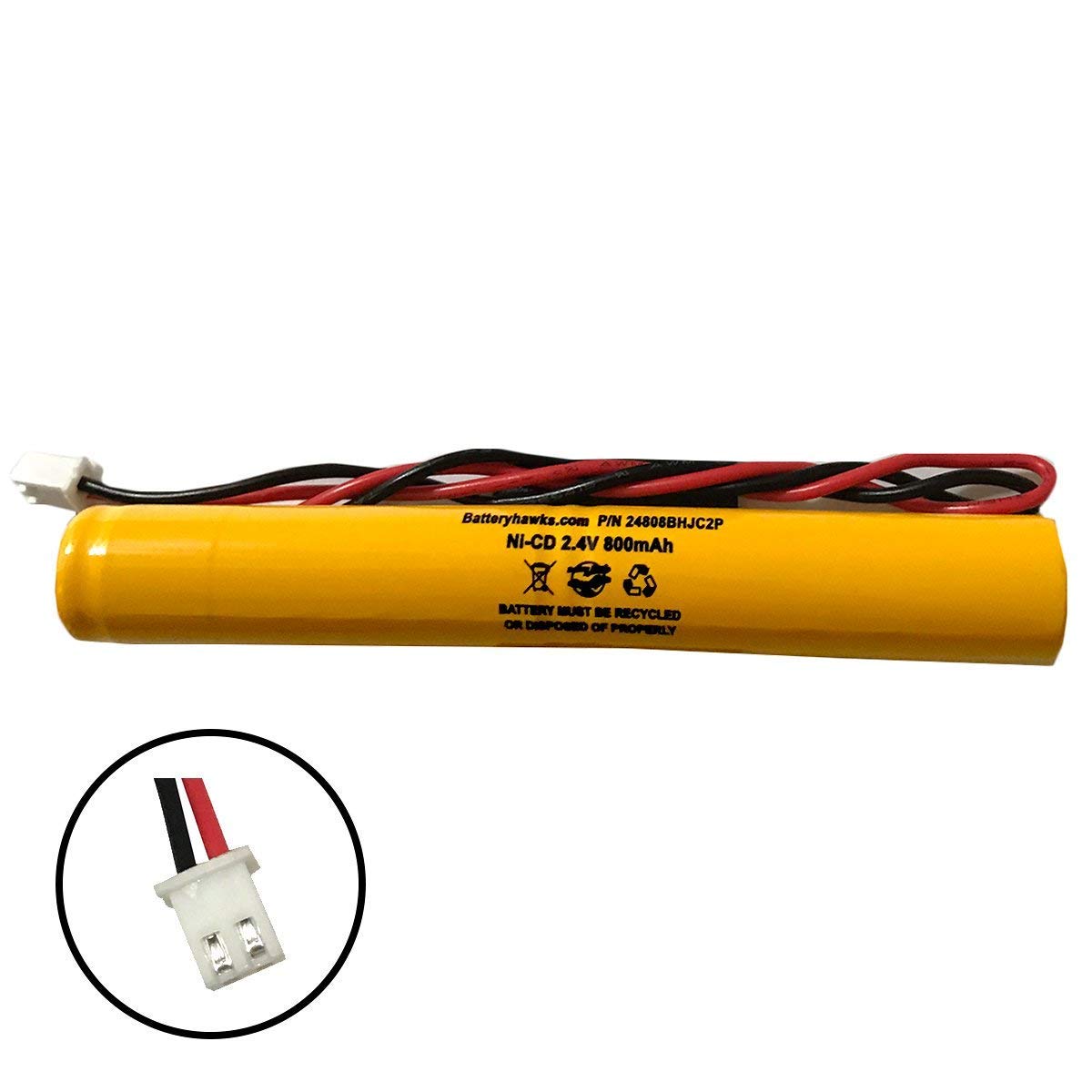 (5 Pack) Exit Sign Emergency Light GP 2800-RD 2800RD GP 2600-RD GP 2600RD 2600 2.4v 800mAh Ni-CD Battery Pack Replacement for