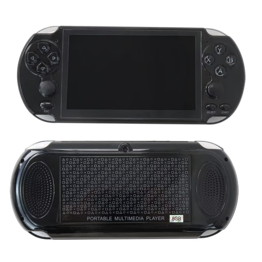 (Black) 5.1'' 8GB Retro Handheld Game Console Portable Video Game Support File Navigation Function