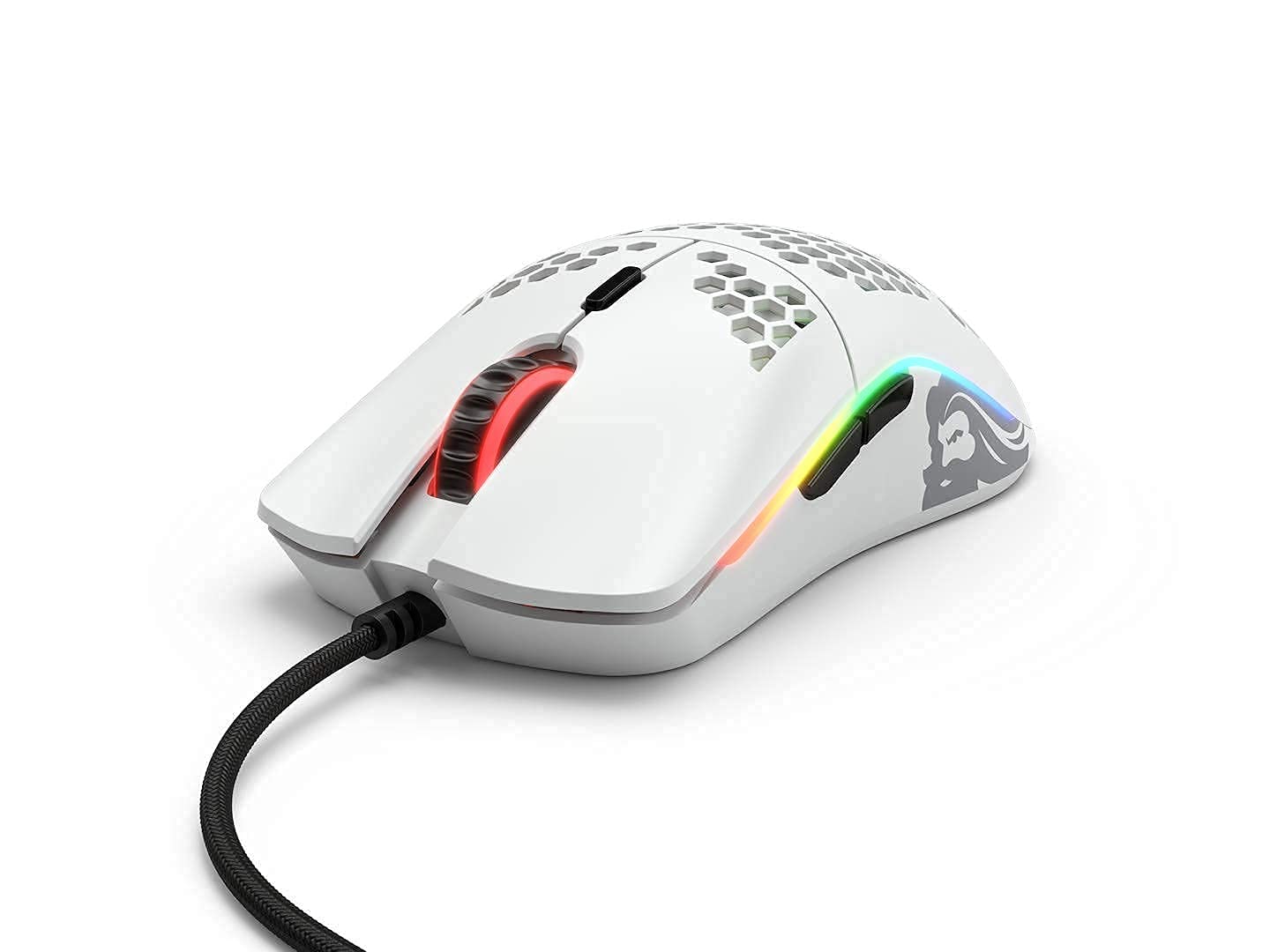 (Mouse + Ceramic Feet) Glorious Model O Gaming Mouse, Matte White + Glorious G-Floats Polished Ceramic Mouse Feet for O/O- Mouse (Bundle)