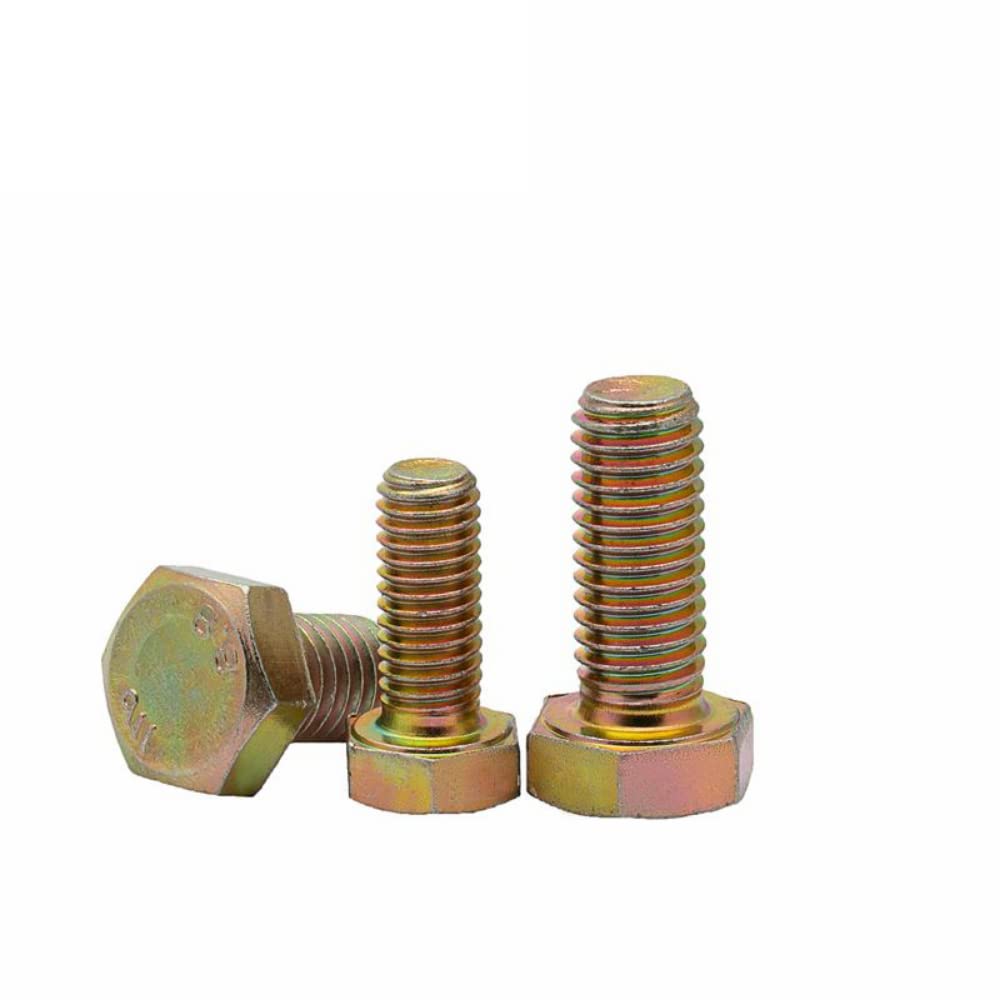 (5pcs) Full Teeth Carbon Steel zinc Plating Outer Hexagonal Bolt,for Mechanical Fittings or Electrical Fixings Etc.M16x65mm