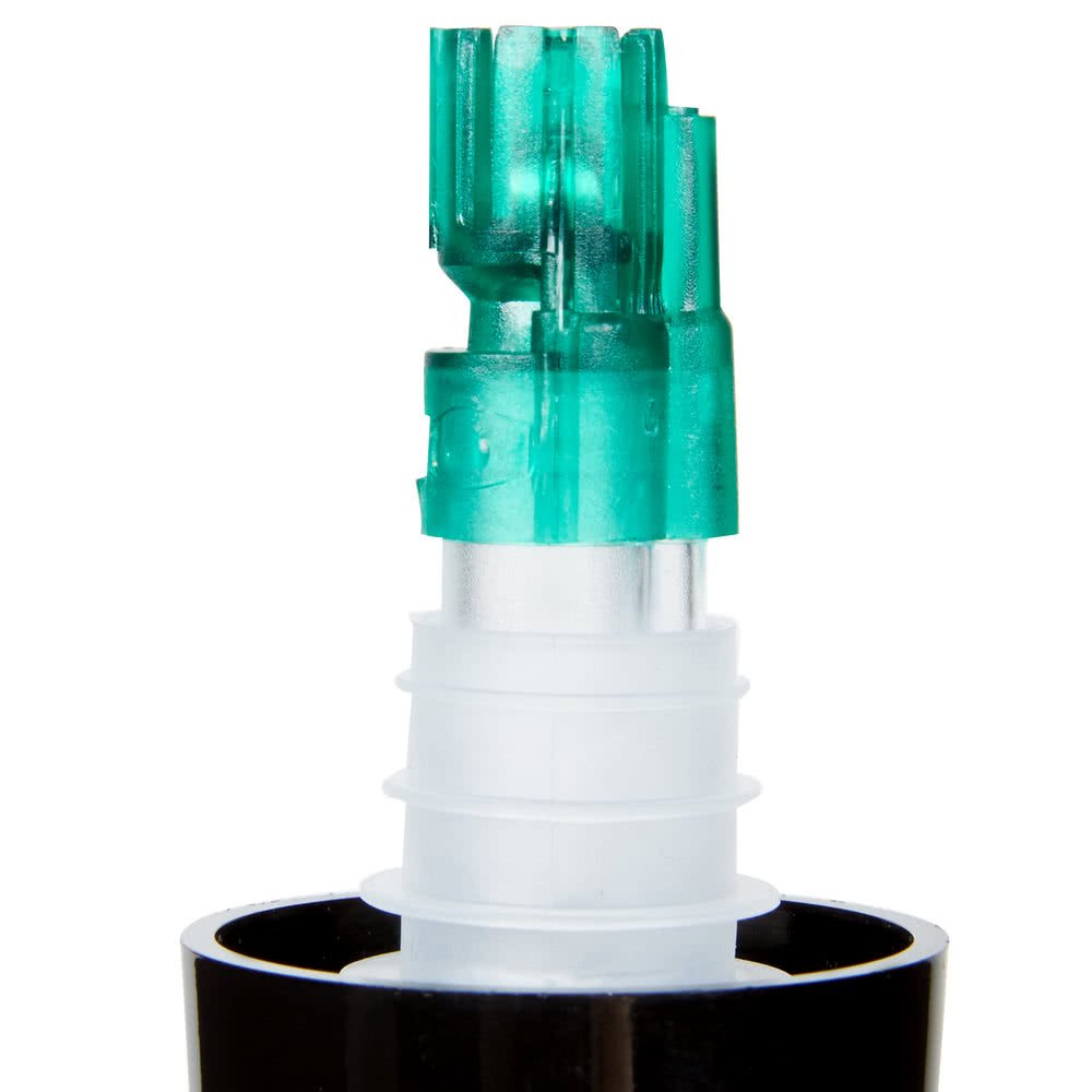 (Pack of 6) Measured Liquor Bottle Pourers, 0.75 oz, Clear Spout Bottle Pourer with Green Tail and Black Collar, Measured Pour Spouts by Tezzorio