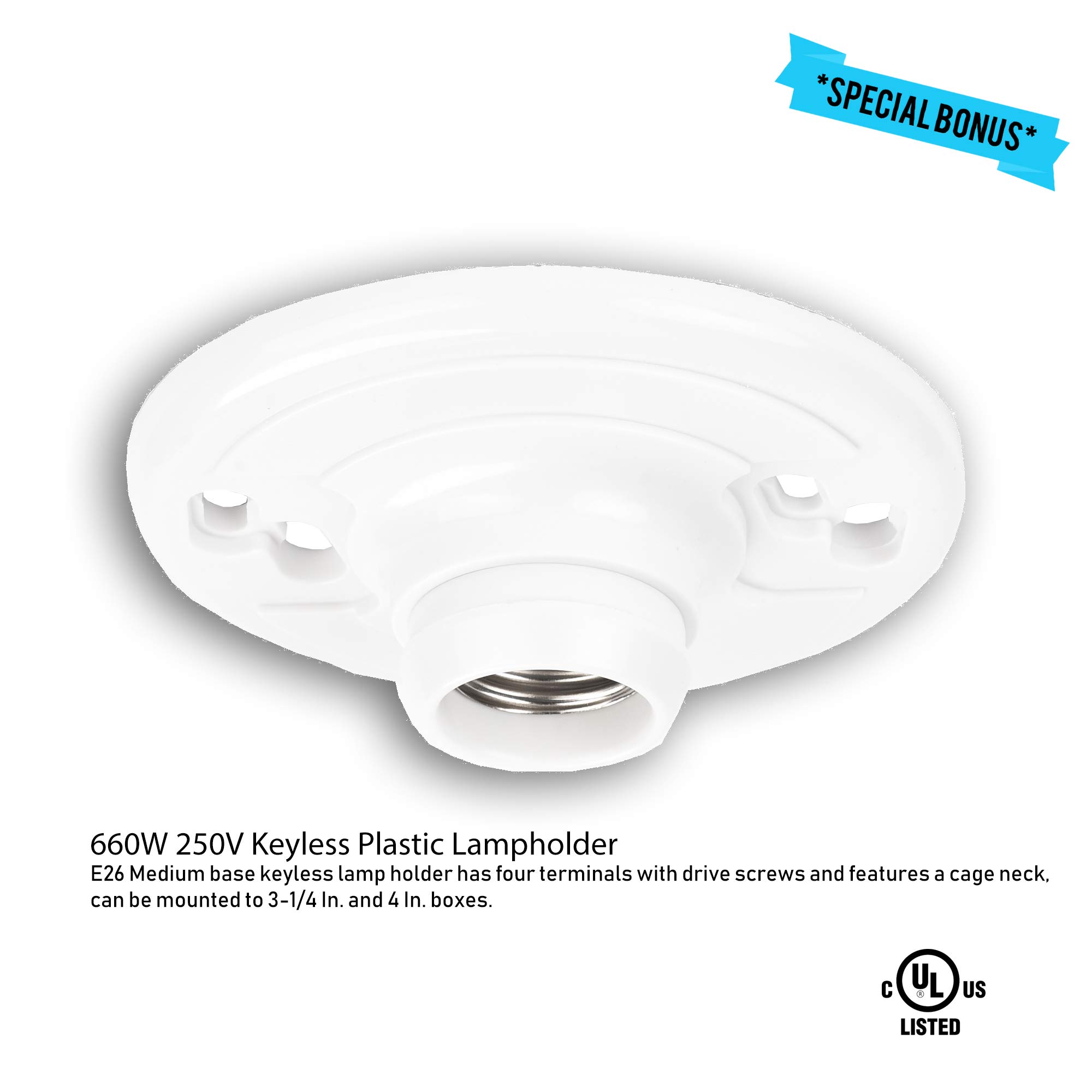 (Pack of 1) High Efficiency LED Garage Light - 6000K Deformable Ceiling Shop Light - E26 Lampholder Included, 3 Adjustable Panels - Garage, Warehouse, Barn, Shed Light - (Not Motion Activated)