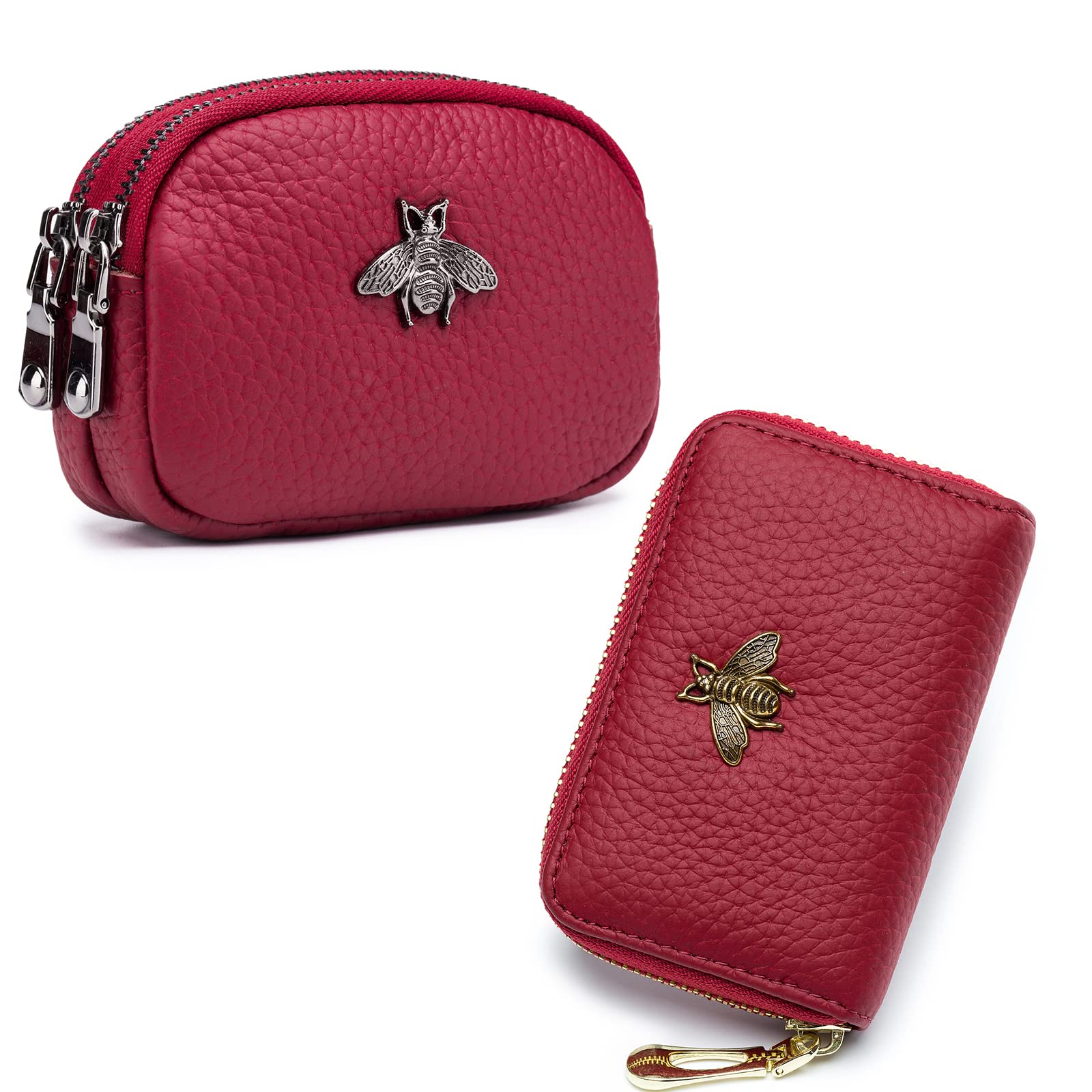 (Bundle of 2 Sets) imeetu Small Women Coin Pouch and Credit Card Holder Wallet