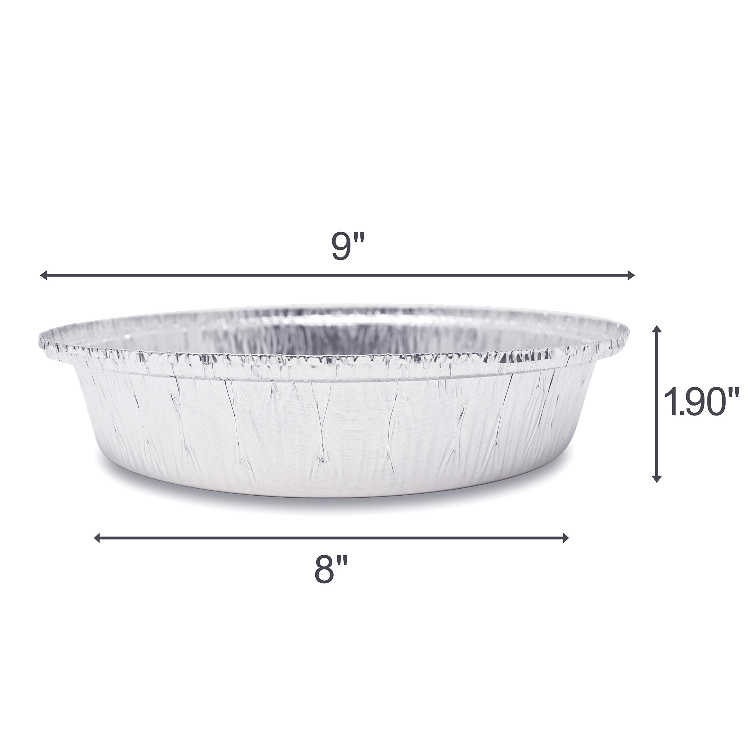(45 Pack) Premium 9-Inch Round Foil Pans with Board Lids l Heavy Duty l Disposable Aluminum Tin for Roasting, Baking, or Cooking