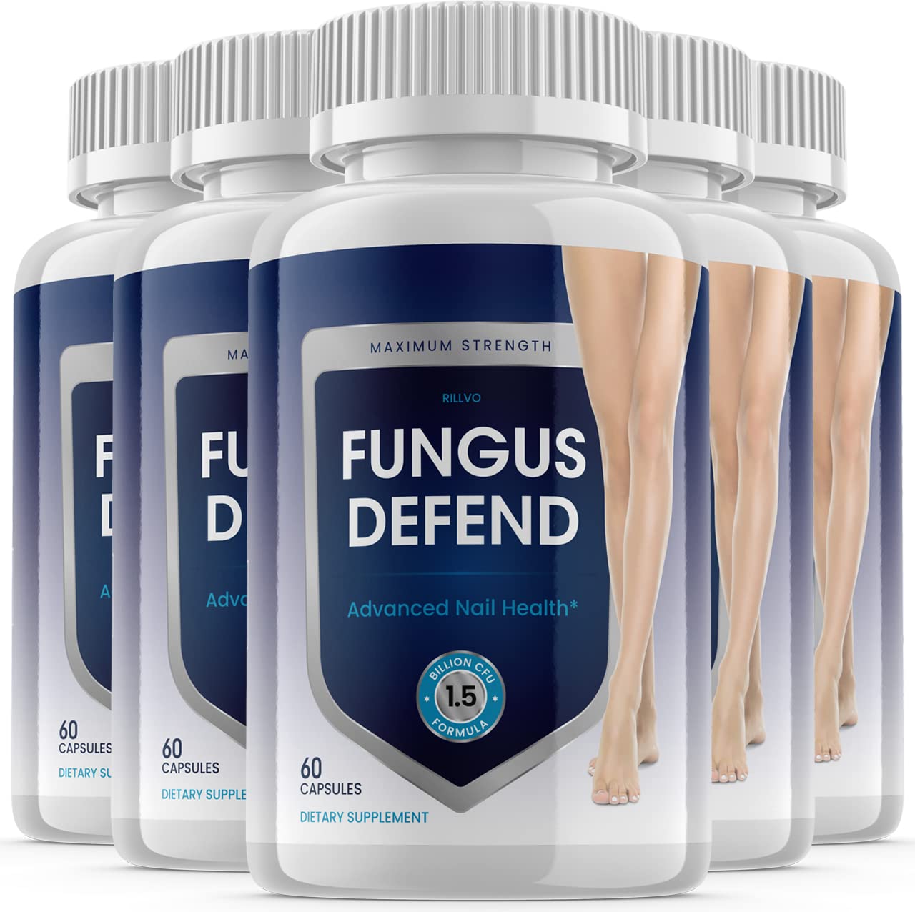 (5 Pack) Fungus Defend Pills Supports Strong Healthy Nails Supplement Advanced Formula (300 Capsules)