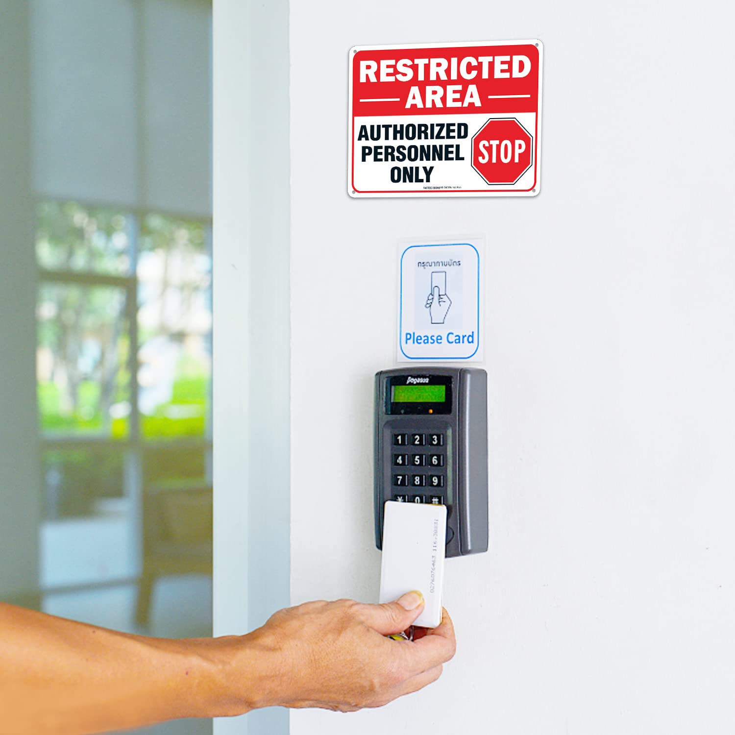 (6 Pack) Restricted Area Sign Authorized Personnel Only, Do Not Enter Sign, 10 x 7 Inches .40 Rust Free Aluminum, UV Protected, Weather Resistant, Waterproof, Durable Ink,Easy to Mount