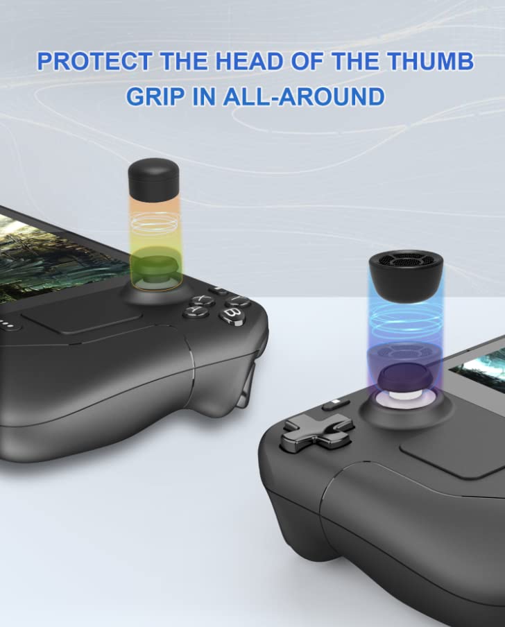 (6 Pcs) Joystick Thumb Grips Caps, DEVASO Silicone Joystick Protector, 4 Pcs of Anti-Slip Extended Thumb Grips Covers for Steam Deck/OLED/PlayStation Portal/ASUS ROG Ally/Switch/PS5/PS4/Xbox