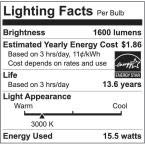 (8-Pack) EcoSmart LED Dimmable 100-Watt Bright White Light Bulb, A19, 1680-Lumen, 3000K, E26 Base