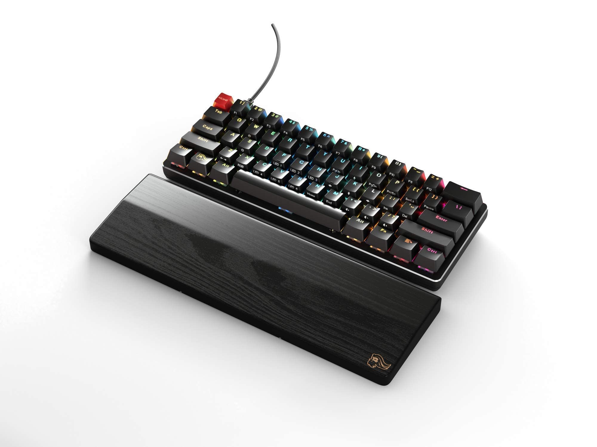 (Keyboard Wrist Rest + Mouse Wrist Rest) Glorious Onyx (Black) Wooden Keyboard Wrist Rest (Compact) + Glorious Onyx (Black) Wooden Mouse Wrist Rest (Bundle)