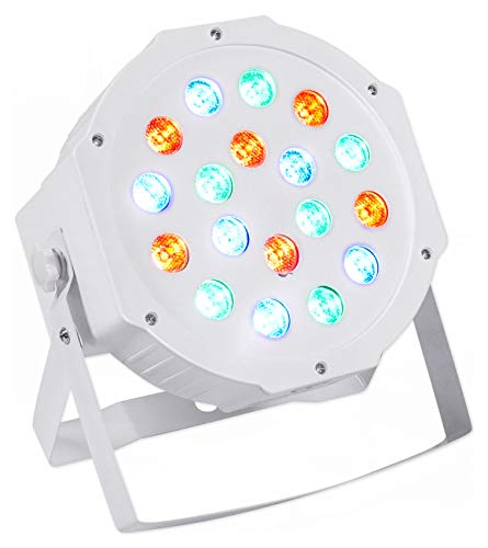 (6) Rockville RockPAR50 LED RGB Compact Par Can DJ/Club/Stage DMX Wash Light - White Bundle with (1) RDX3M25 25 Foot 3 Pin DMX Lighting Cable, (5) RDX3M10 10 Foot 3 Pin DMX Lighting Cable (12 Items)