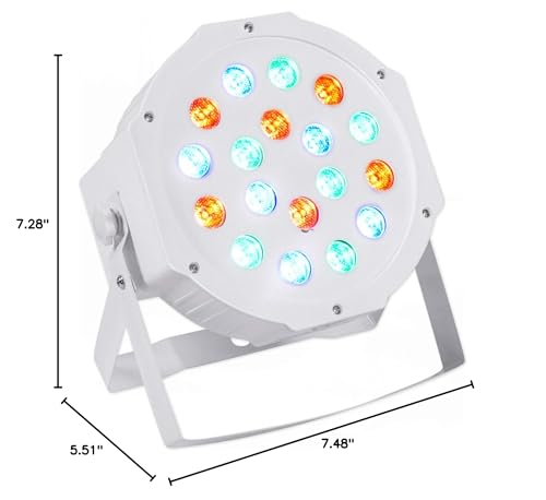 (6) Rockville RockPAR50 LED RGB Compact Par Can DJ/Club/Stage DMX Wash Light - White Bundle with (1) RDX3M25 25 Foot 3 Pin DMX Lighting Cable, (5) RDX3M10 10 Foot 3 Pin DMX Lighting Cable (12 Items)