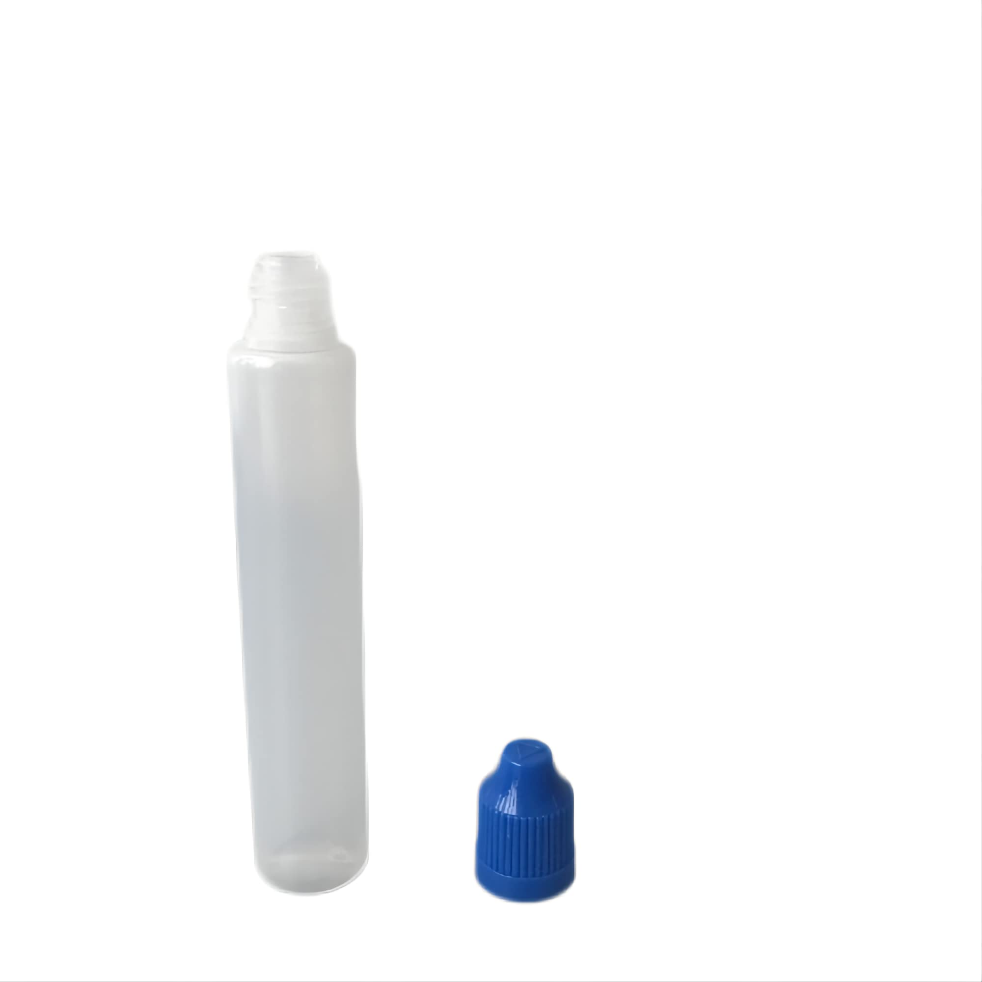 (60 Pack, Multi Color Caps) 30ml PE Pen Plastic Bottle with Childproof Cap for Vape Liquid, Light Oil, Paint, Eye Drops