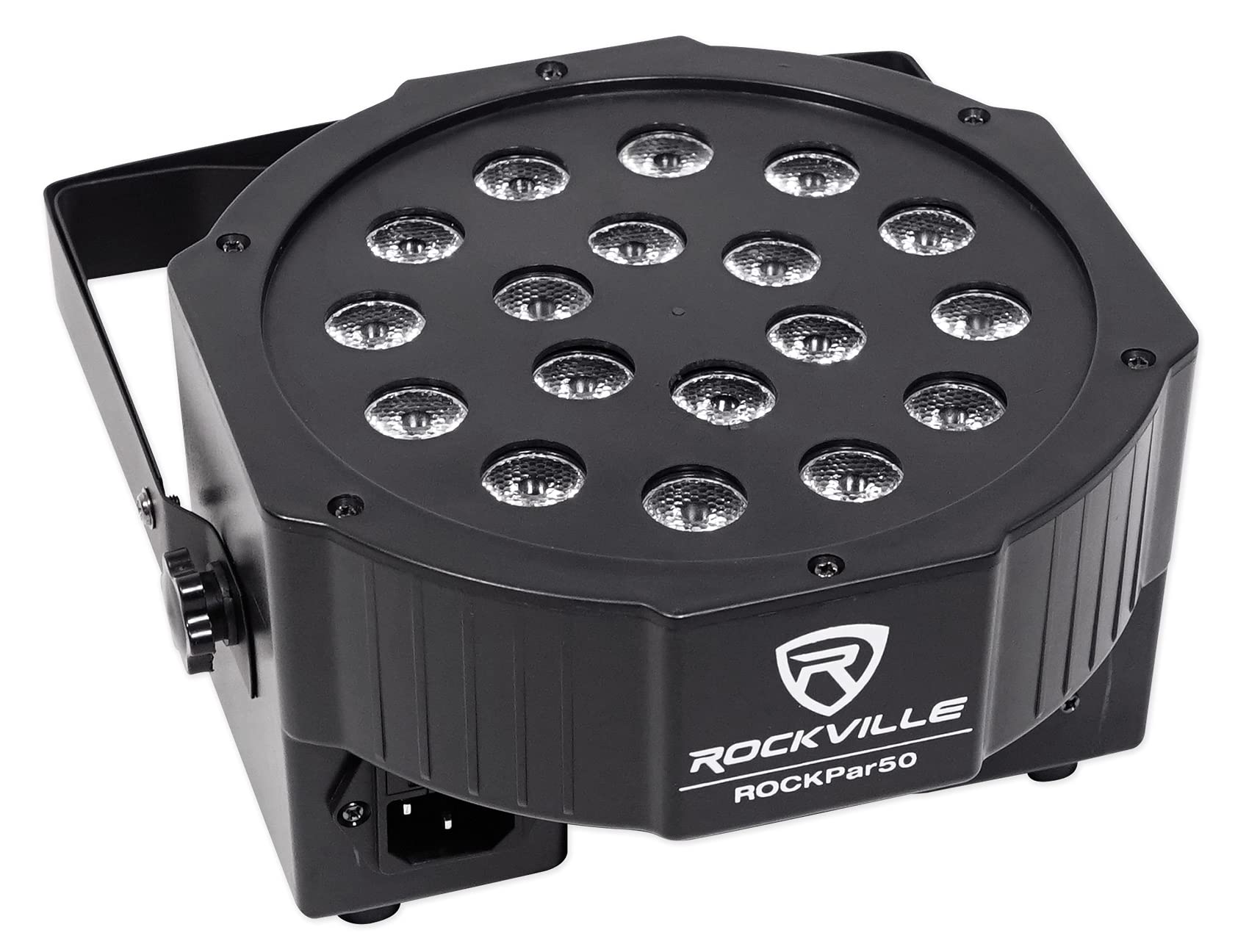 (6) Rockville RockPAR50 LED RGB Compact Par Can DJ/Club DMX Wash Light+Dual Bracket