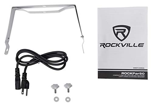 (8) Rockville RockPAR50 LED RGB Compact Par Can DJ/Club/Stage DMX Wash Light - White