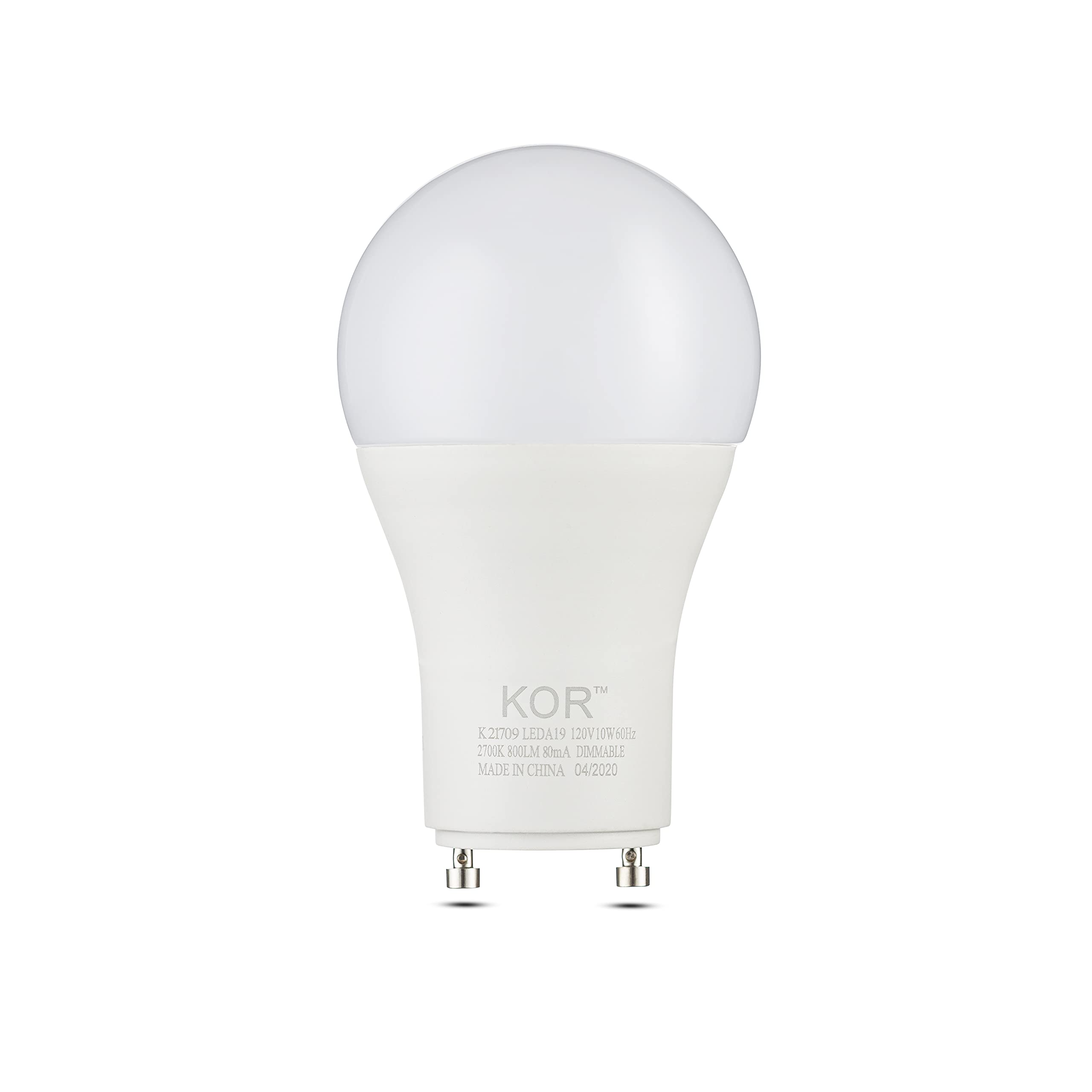 (4 Pack) LED GU24 A19 Light Bulbs 60 Watt Equivalent, 9.5 Watt Dimmable Lights for Home with Twist & Lock Base, Replacing CFL GU24 Ceiling Light, Omni 220 Degree Beam Angle, 800 Lumen Warm White 2700K