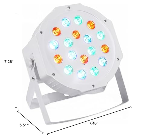 (8) Rockville RockPAR50 LED RGB Compact Par Can DJ/Club/Stage DMX Wash Light - White