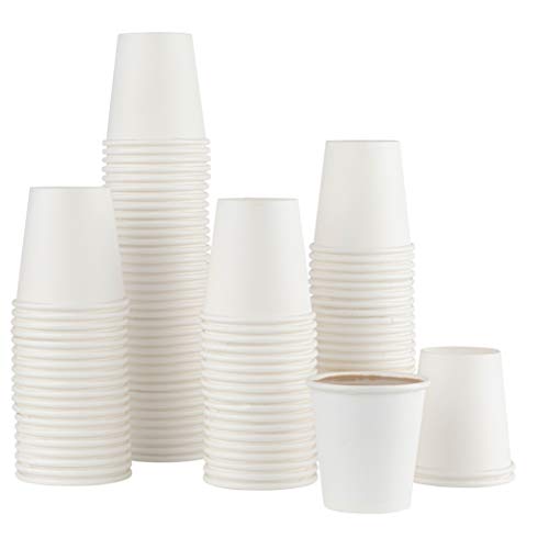 [100 PACK COFFEE CUPS] 3 ounce Disposable Paper Hot Cups - Coffee Cup, Bathroom, Espresso, Mouthwash Cups