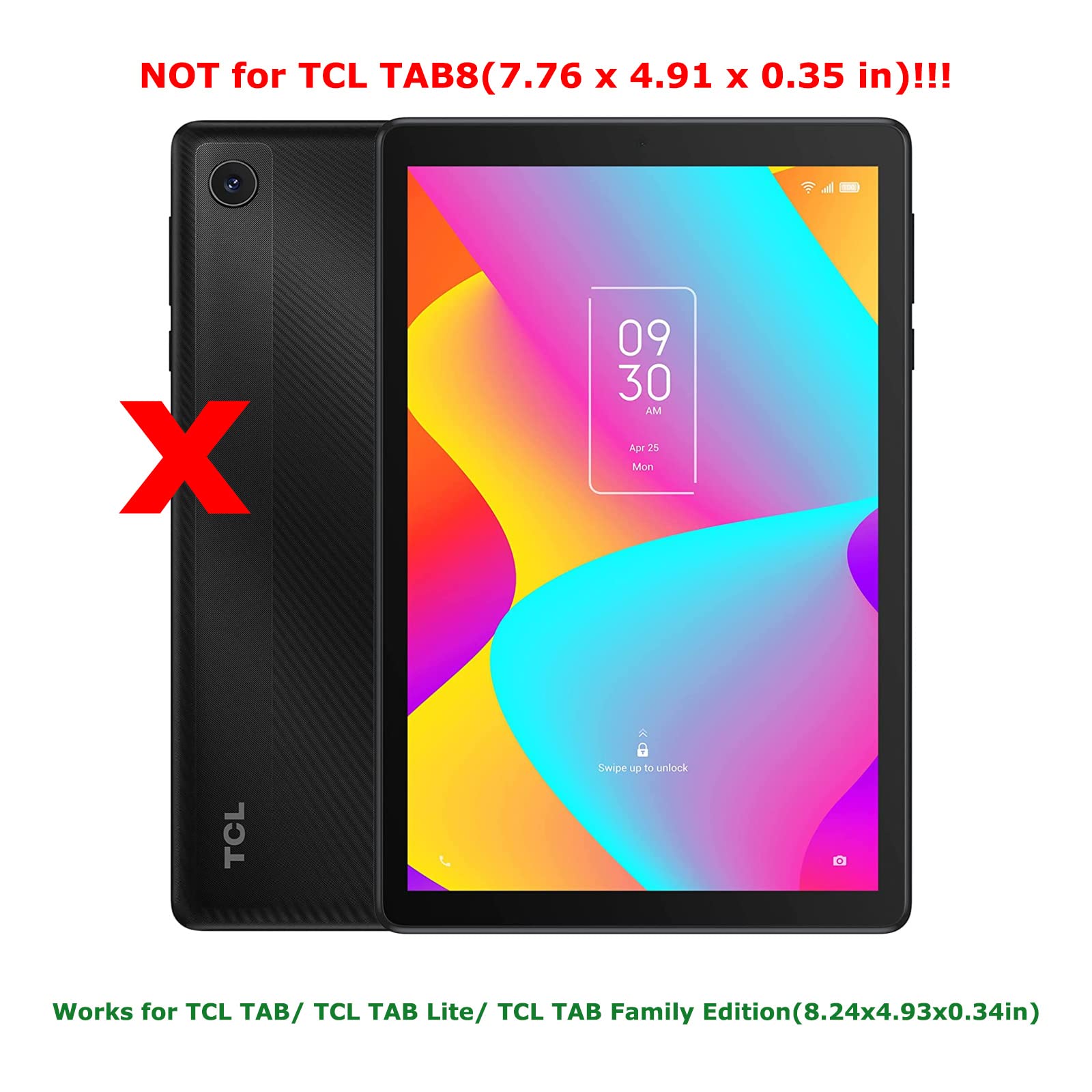 (NOT for TCL TAB 8LE/ TCL TAB8), Transwon Kids Case for TCL TAB Lite/TCL TAB 9048S/ TCL 9049L Tablet, TCL Tab Lite Case/TCL Tablet Case 8 Inch Verizon/TCL TAB Family Edition Case - Blue