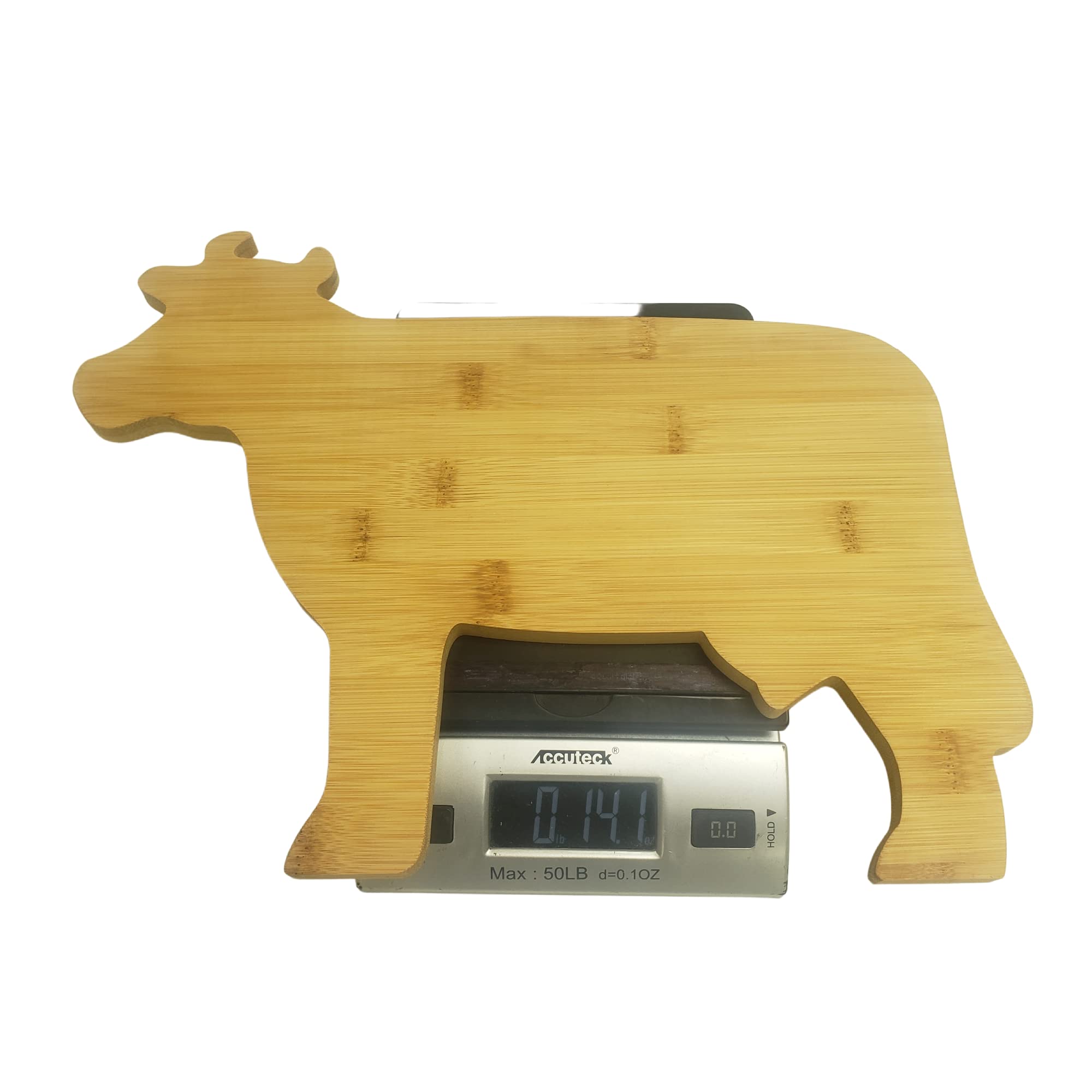 (Set of 10) Animal Cow Shaped Bulk Plain Bamboo Cutting Boards (Set of 10) | For Customized Engraving | Wholesale Premium Blank Board