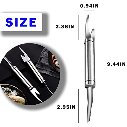 (6PCS) 5 in 1 Multifunctional Shrimp Line Fish Maw Knife, Stainless Steel Shrimp Peeler and deveiner tool, fish scaler remover, double-headed Multipurpose Shrimp Cleaner Knife for Home Kitchen