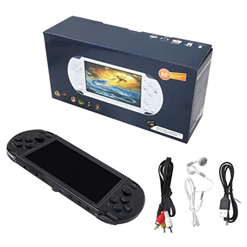 (Black) 5.1'' 8GB Retro Handheld Game Console Portable Video Game Support MP3 Music, MP4 Movie Stopwatch