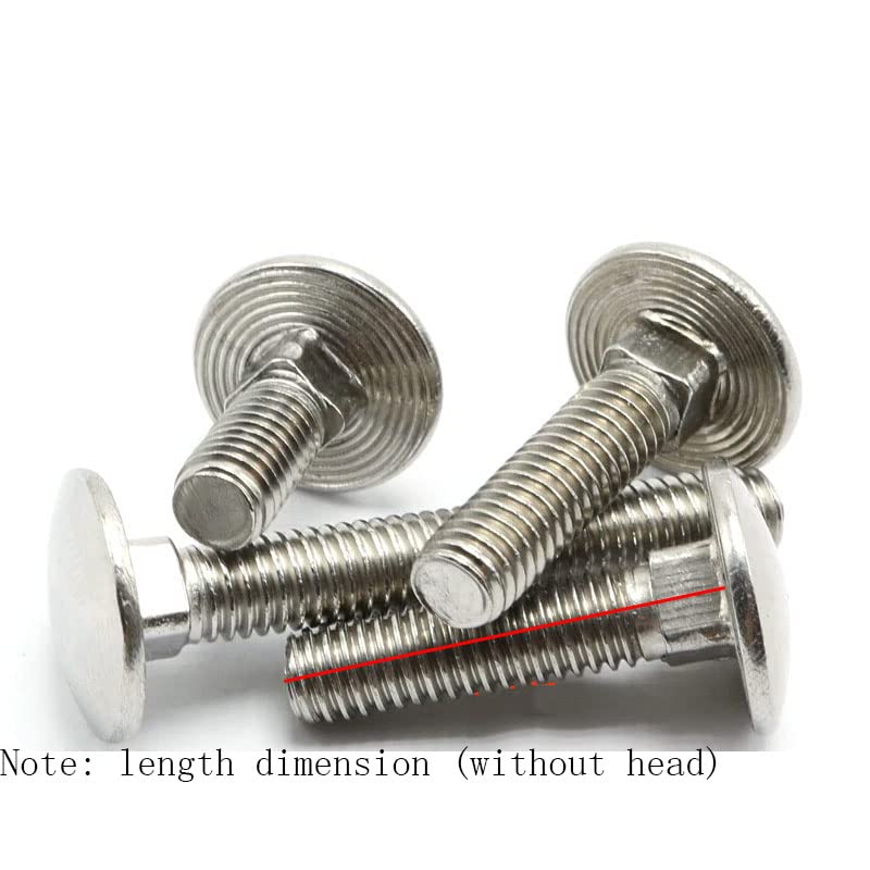 (5 pcs) 201 Stainless Steel Big Head Carriage Bolt,for Mechanical Equipment Etc.M8x55mm.