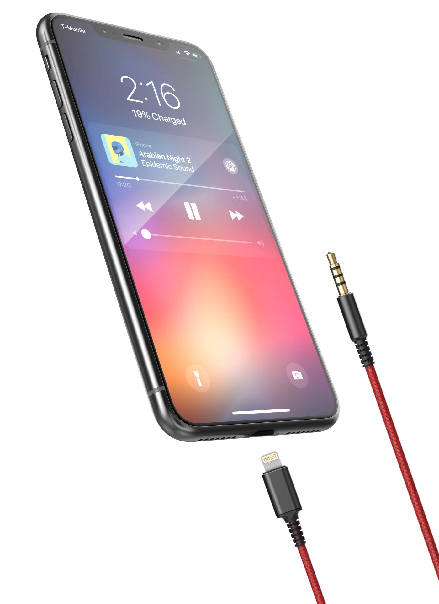 (Apple MFi Certified) Replacement Headphone Cable with iPhone Lightning Connector (3.5mm) Audio Aux Cord with Mic & Volume Control Remote (Compatible with Beats/Sony/Sennheiser and Audio Tech)
