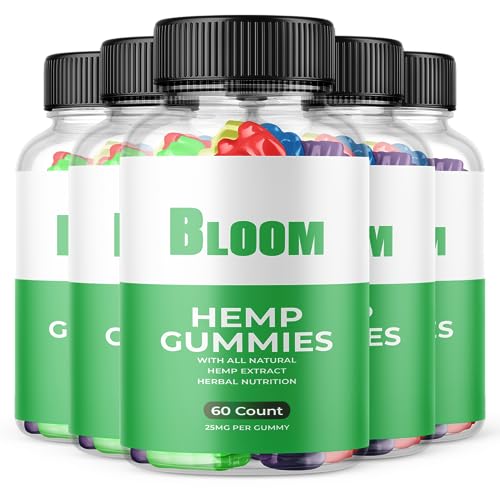 (5 Pack) Bloom Hemp Gummies - Bloom Hemp Premium Blend Hemp Gummies, Bloom Hemp Extract Gummies, Advanced Formula Supplement (300 Gummies)