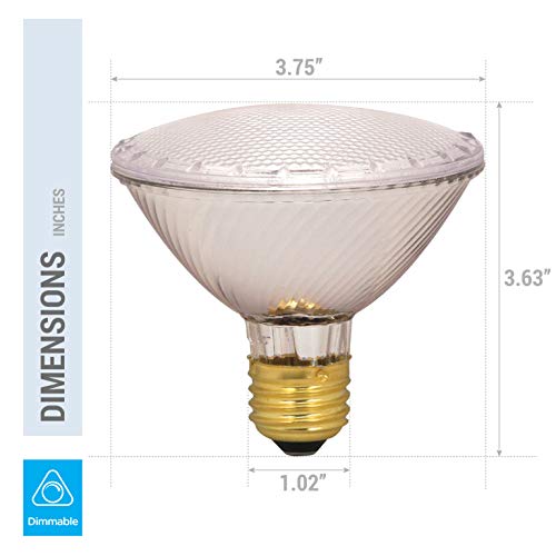 (Pack of 12) 60PAR30/FL 120V - 60 Watt High Output (75W Replacement) PAR30 Flood Short Neck - 120 Volt Halogen Light Bulbs