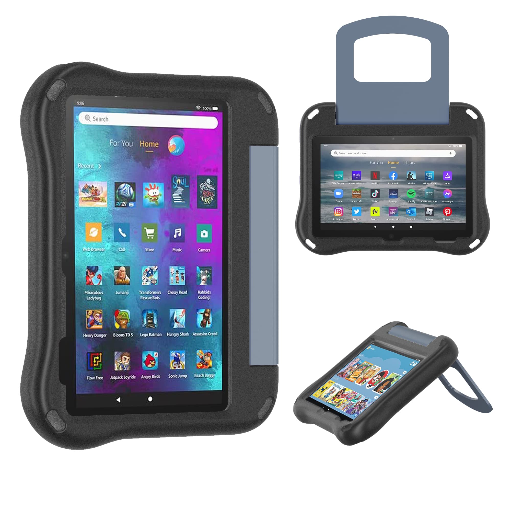 (Only Compatible with 12th Generation Tablet, 2022 Release) New Case for Kids, OQDDQO Lightweight Anti-Slip Shock Resistant Kid Friendly Cover Incompatible with iPad with Stand for 7" Tablet(Orange)