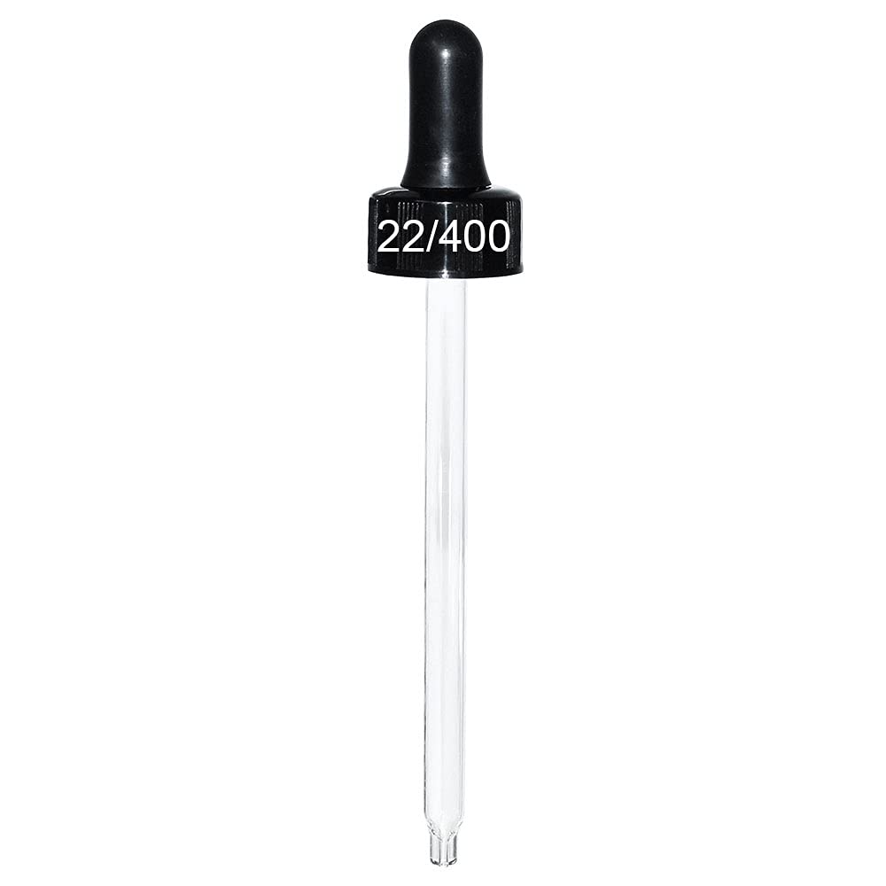 (Pack of 24) 4 oz. Amber Boston Round with Black Glass Dropper