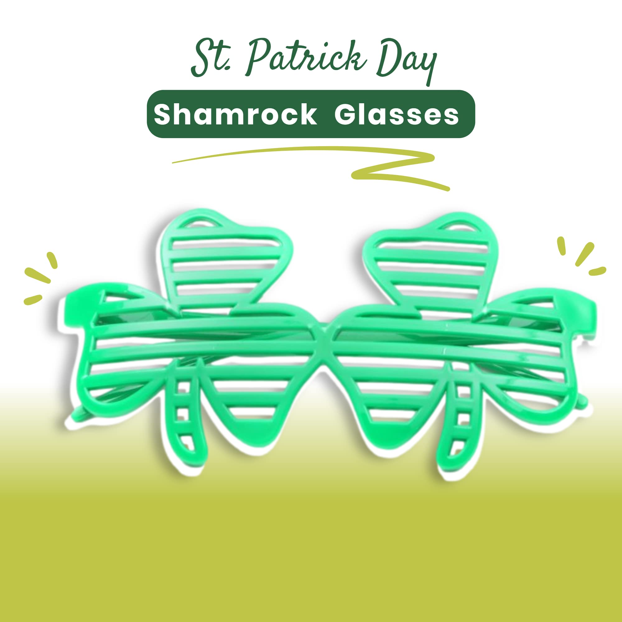(Combo Pack) St. Patrick’s Day Hat (Large) and Shamrock Shutter Sunglasses - Green Fedora with Irish Plaid Design