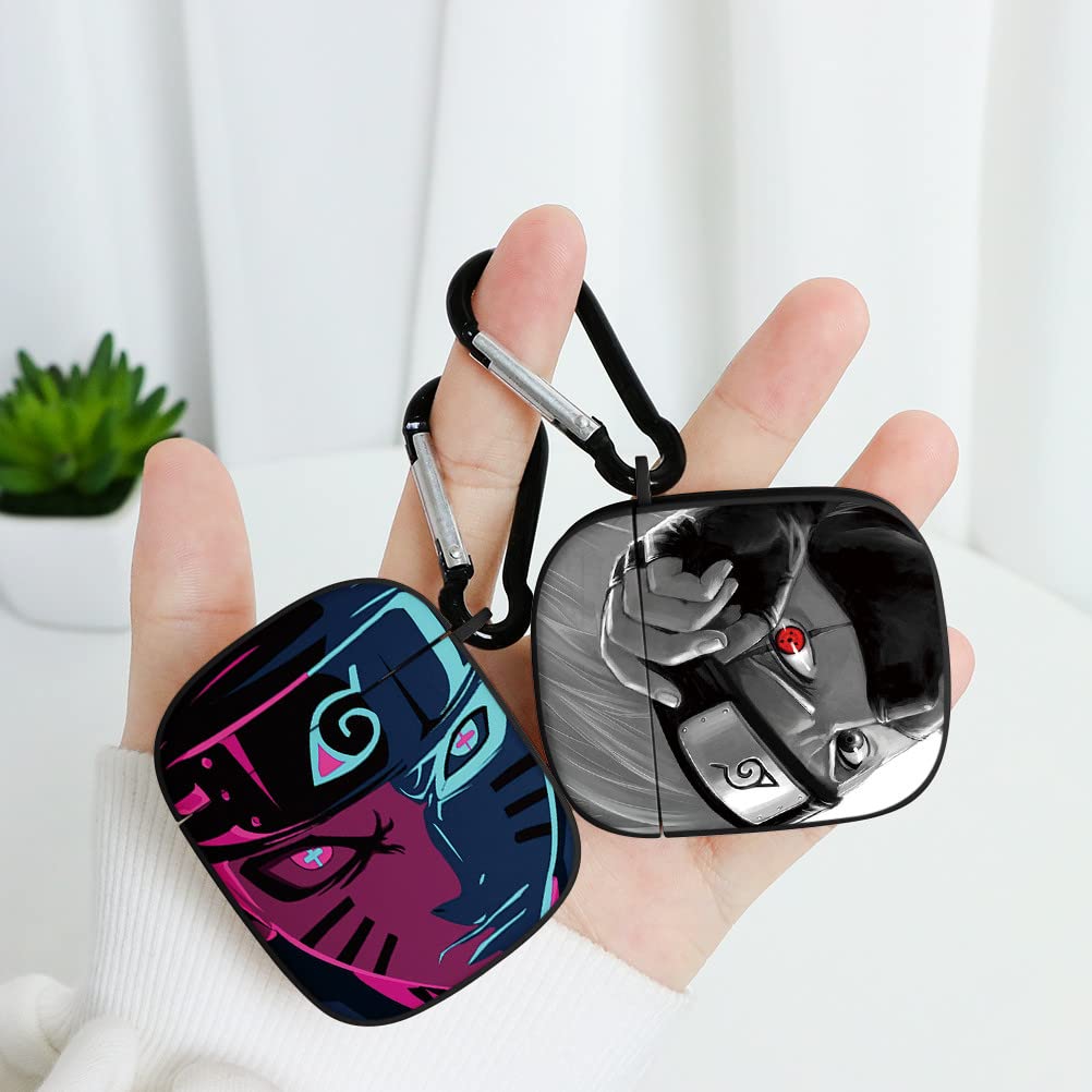 [2 Pack] Anime Pattern Case for Airpod 1/2,Full Protective Shockproof Wireless Earphone Case with Key Chain,Headphone Case for Airpod 1&2 for Teens Women Men(Kakashi/Boy)