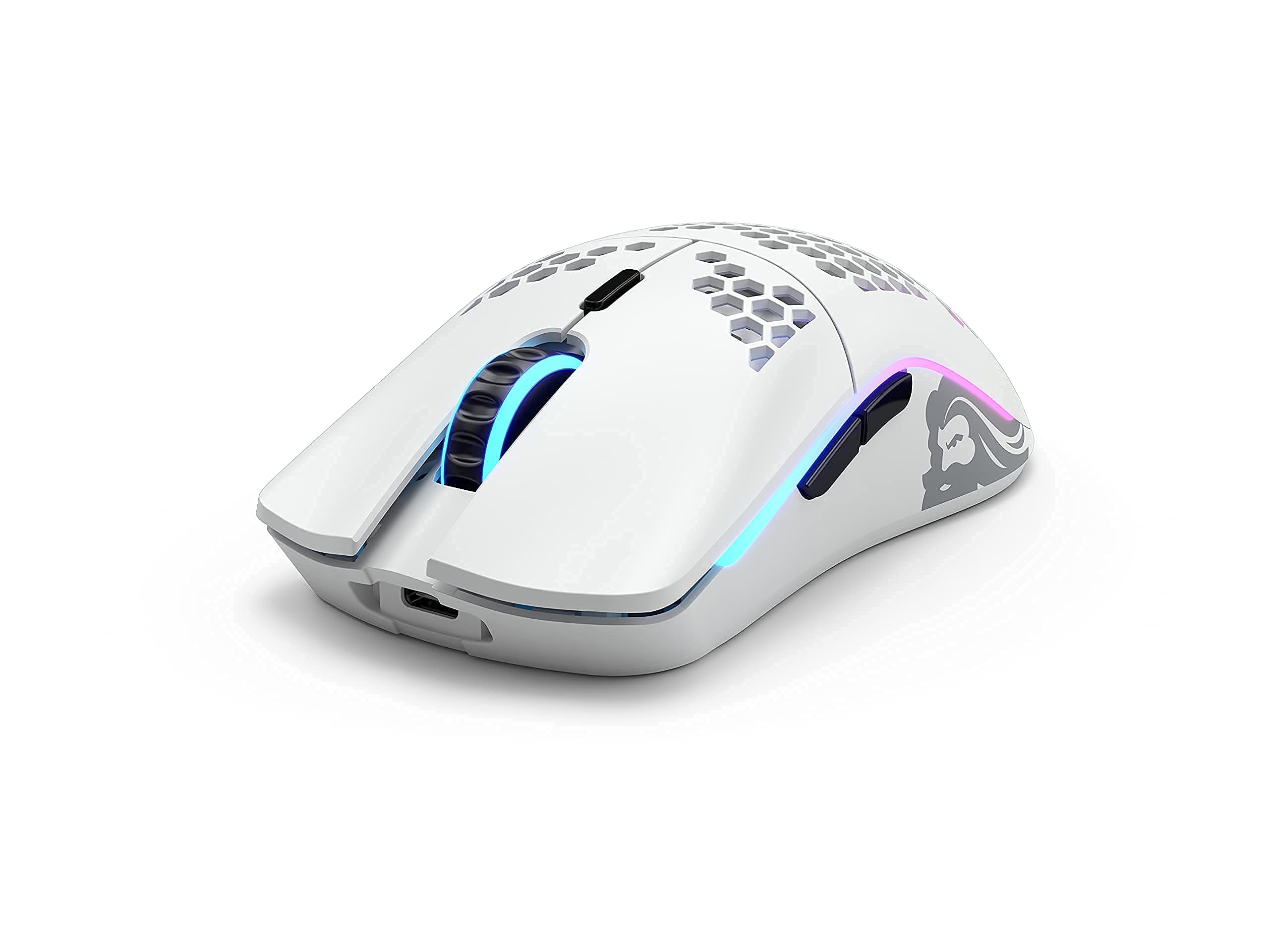 (Mouse + Ceramic Feet) Glorious Model O Wireless Gaming Mouse (Matte White) + Glorious G-Floats Polished Ceramic Mouse Feet for O/O- Mouse (Bundle)
