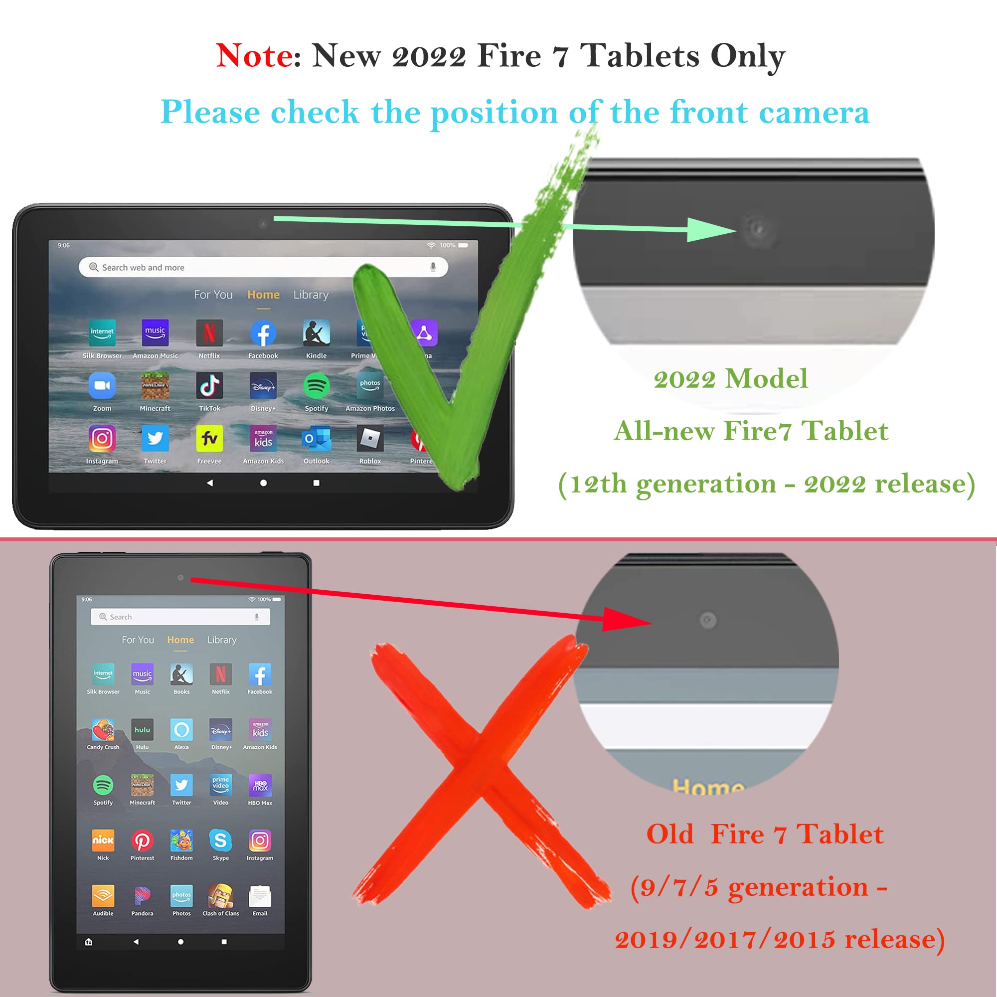 (Only Compatible with 12th Generation Tablet, 2022 Release) New Case for Kids, OQDDQO Lightweight Anti-Slip Shock Resistant Kid Friendly Cover Incompatible with iPad with Stand for 7" Tablet(Orange)